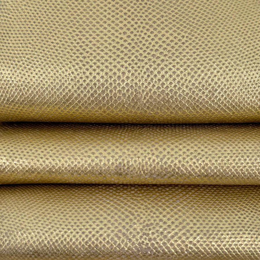 Champagne Metallic Karung Snake Leather | Exotic Luxury Hide – District ...